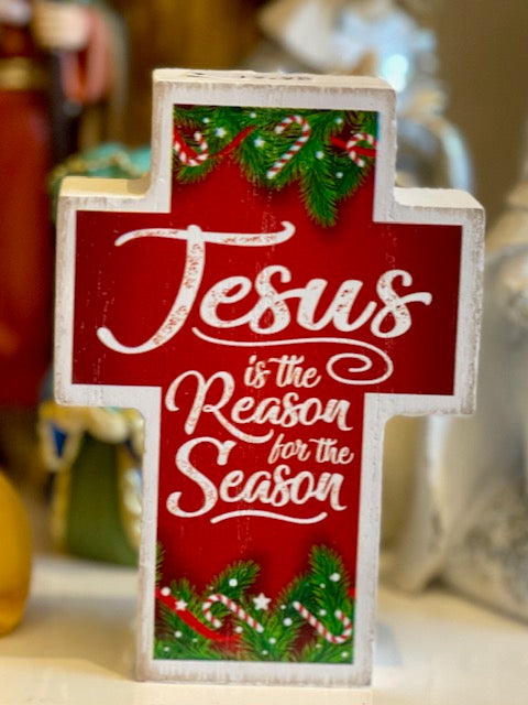 JESUS IS THE REASON WOODEN CROSS BLOCK SIGN CHTPLKC34-9 – MAKING ...