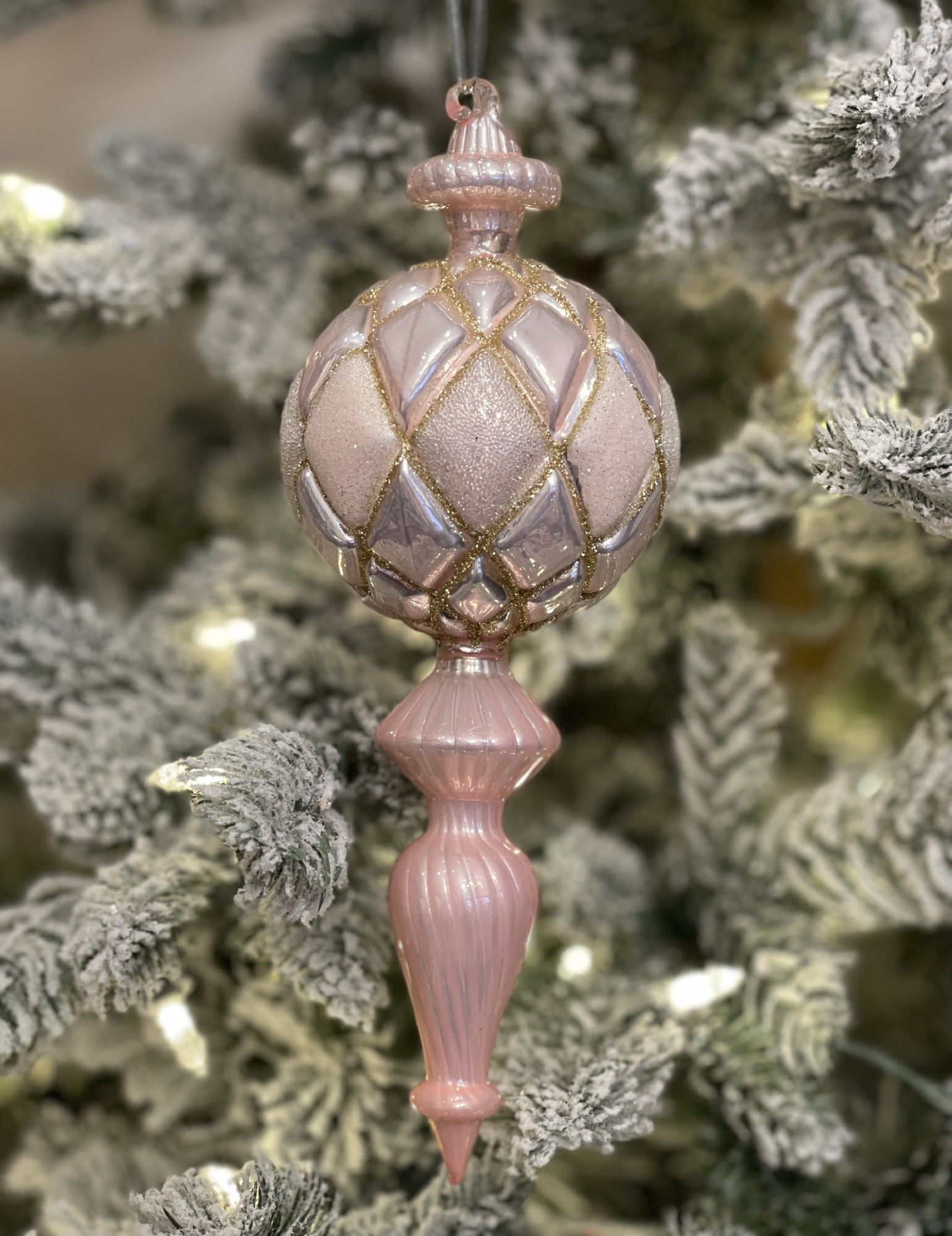 PINK HARLEQUIN FINIAL ORNAMENT - FQAM057 – MAKING SPIRITS BRIGHT